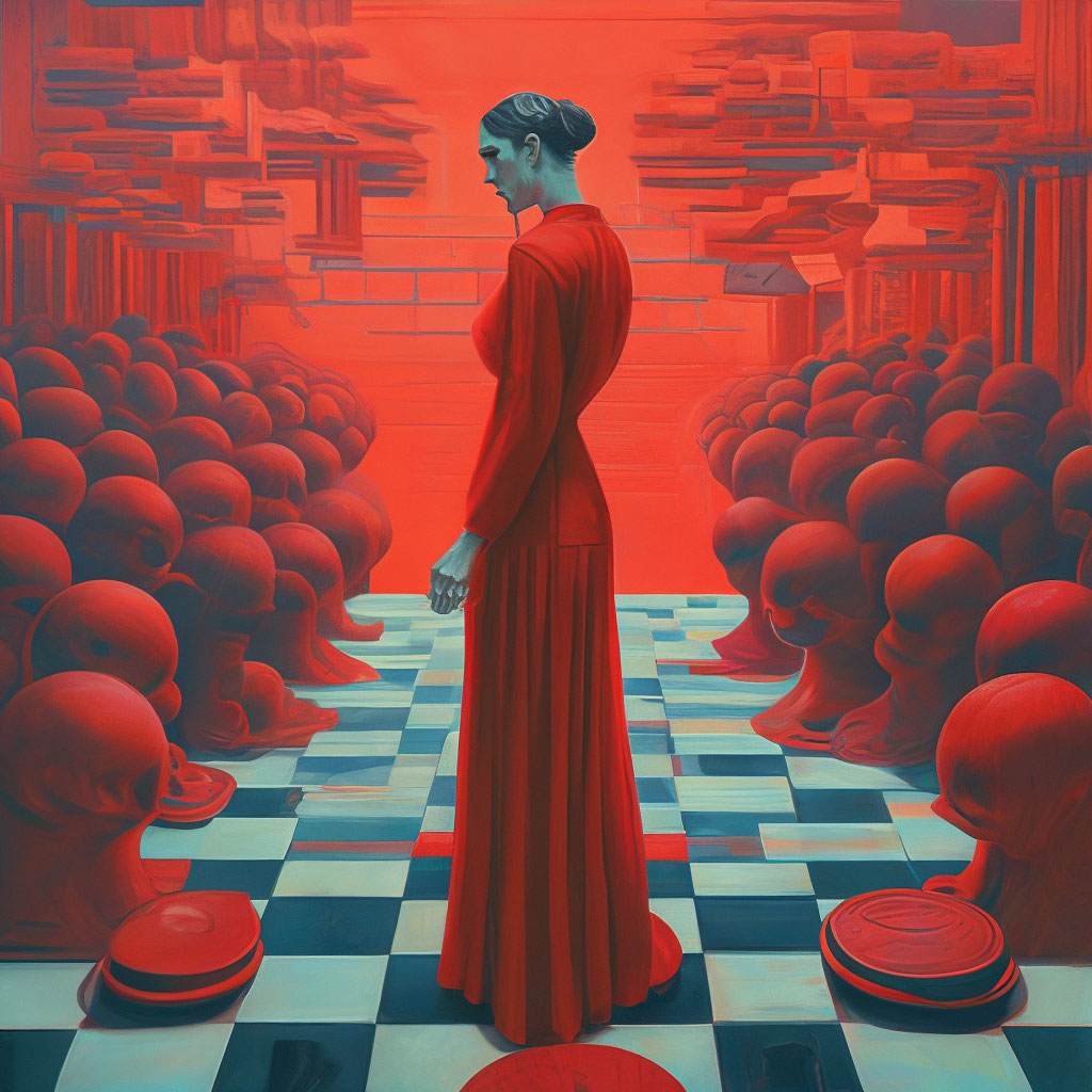"Red thoughts" — image created in Shedevrum