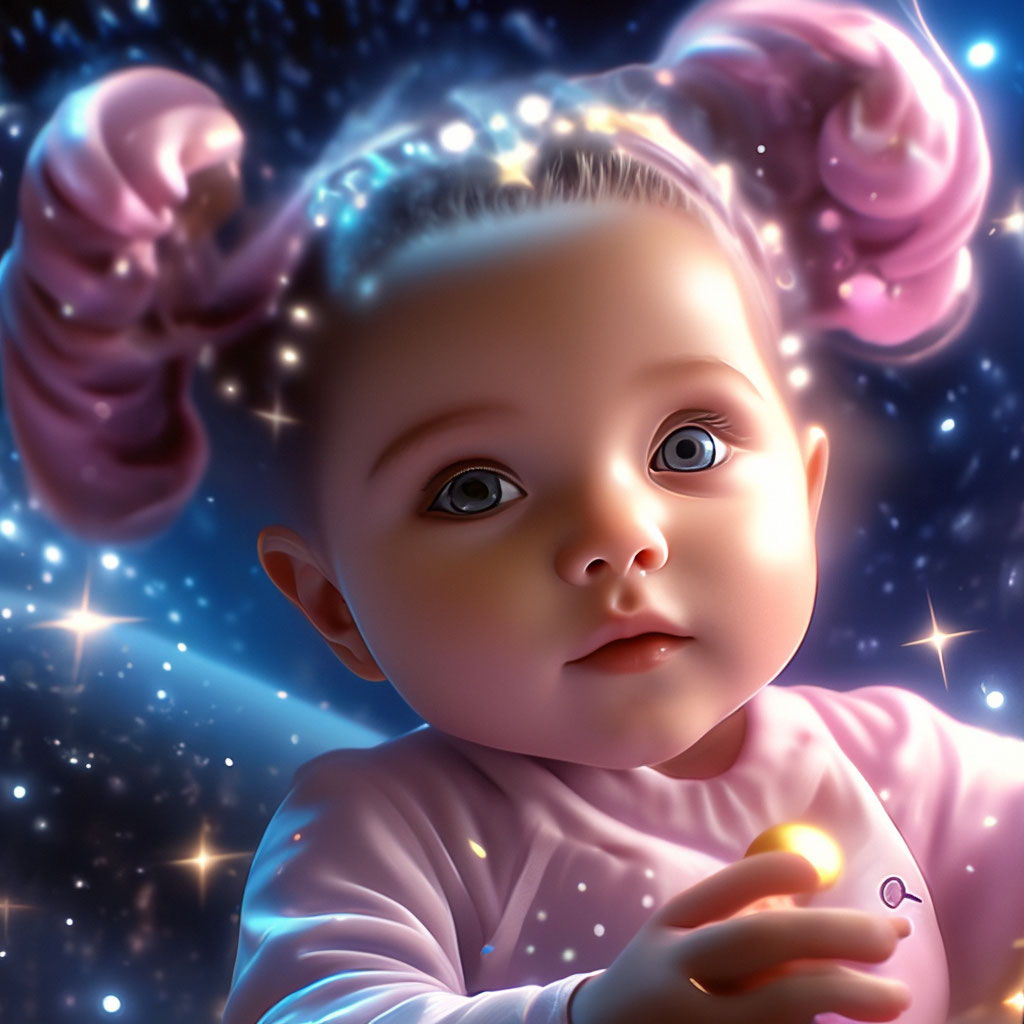 "Professional photography, high contrast realism mysterious baby with a ...