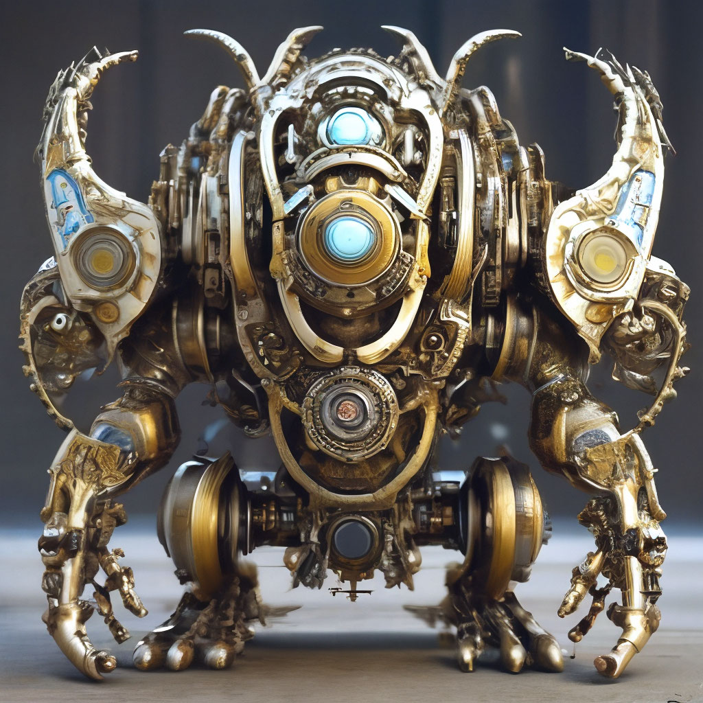 "Antique mechanical monster fantasy maximum detail" — image created in ...