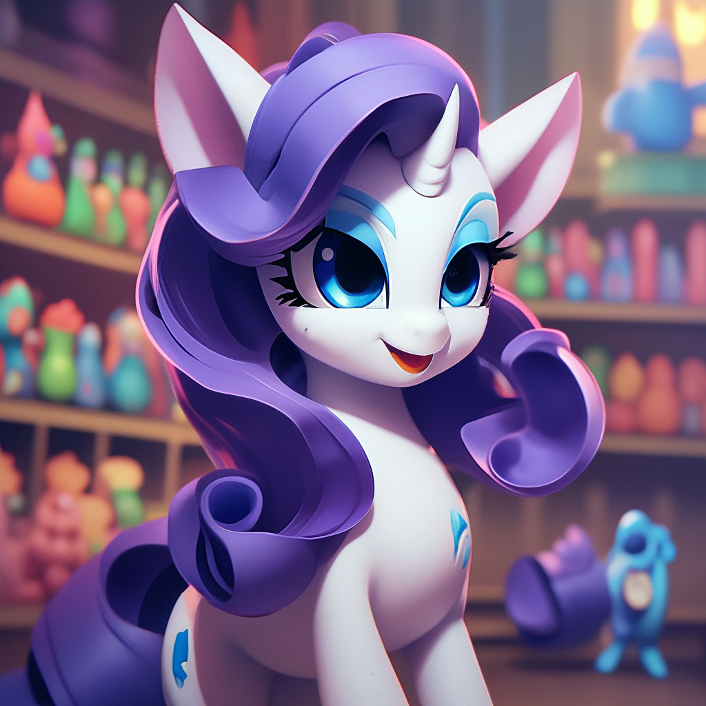 "Mlp, Rarity, Cartoon style" — image created in Shedevrum