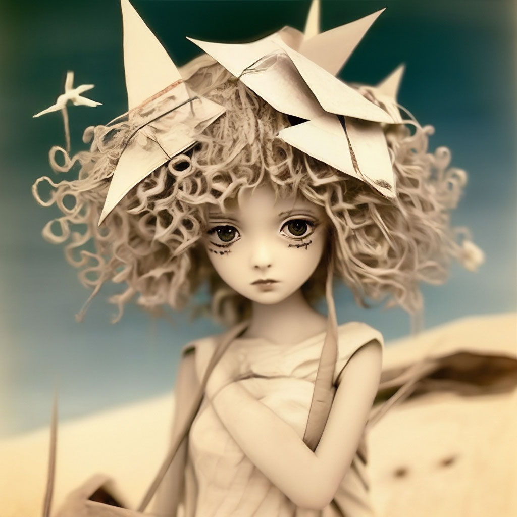 "Origami, paper, sketch, silly little eye, awkward, wild micro fairy ...
