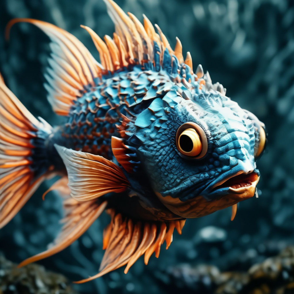 "Dragon Fish hybrid metamorphosis symbiosis" — image created in Shedevrum