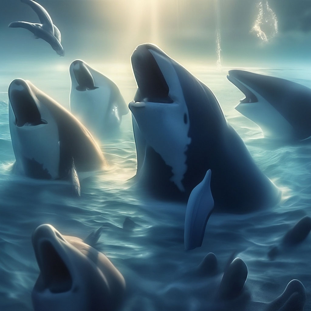 "Whales are crying" — image created in Shedevrum