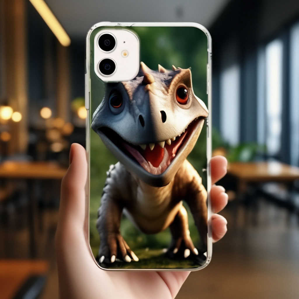"Case for iPhone 15 in the form of a cute dinosaur case, professional ...
