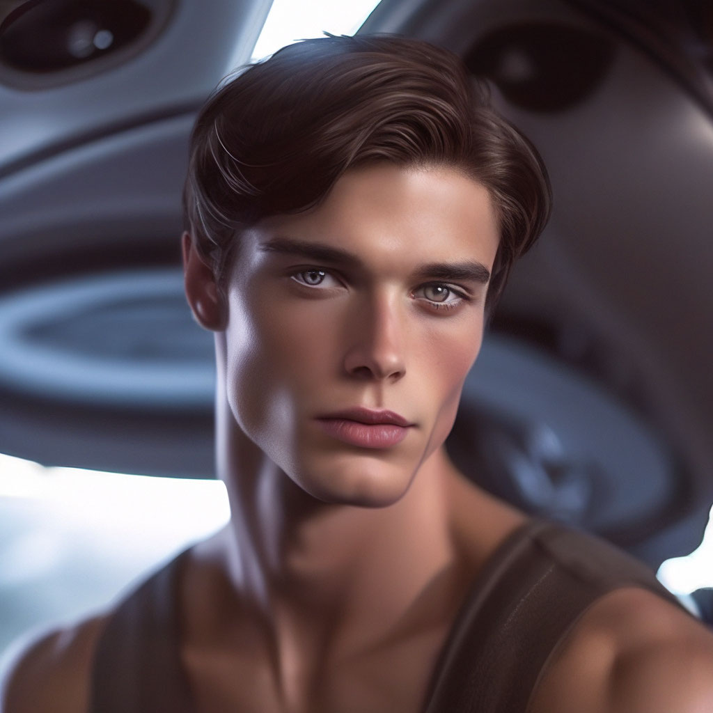 "The most handsome guy is an alien, a brunette" — image created in ...
