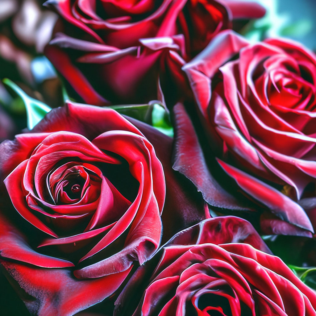 "Red velvet roses, aesthetically pleasing, beautiful, realistic, high ...