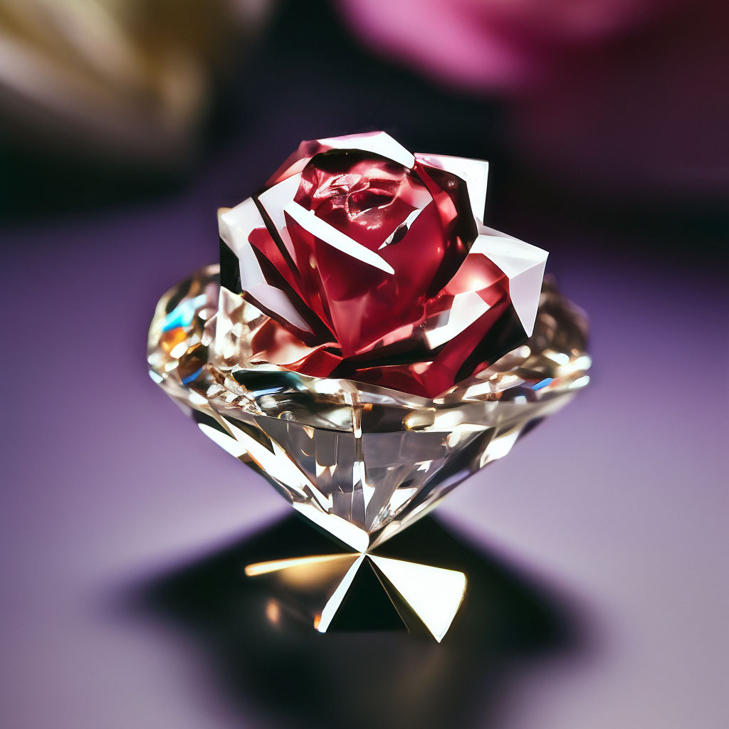 "A rose in a diamond" — image created in Shedevrum