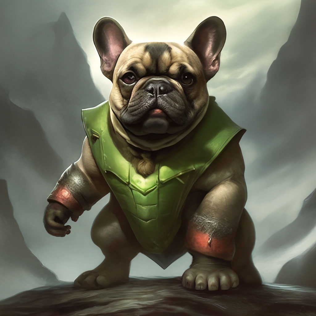 "Ogre - french bulldog" — image created in Shedevrum