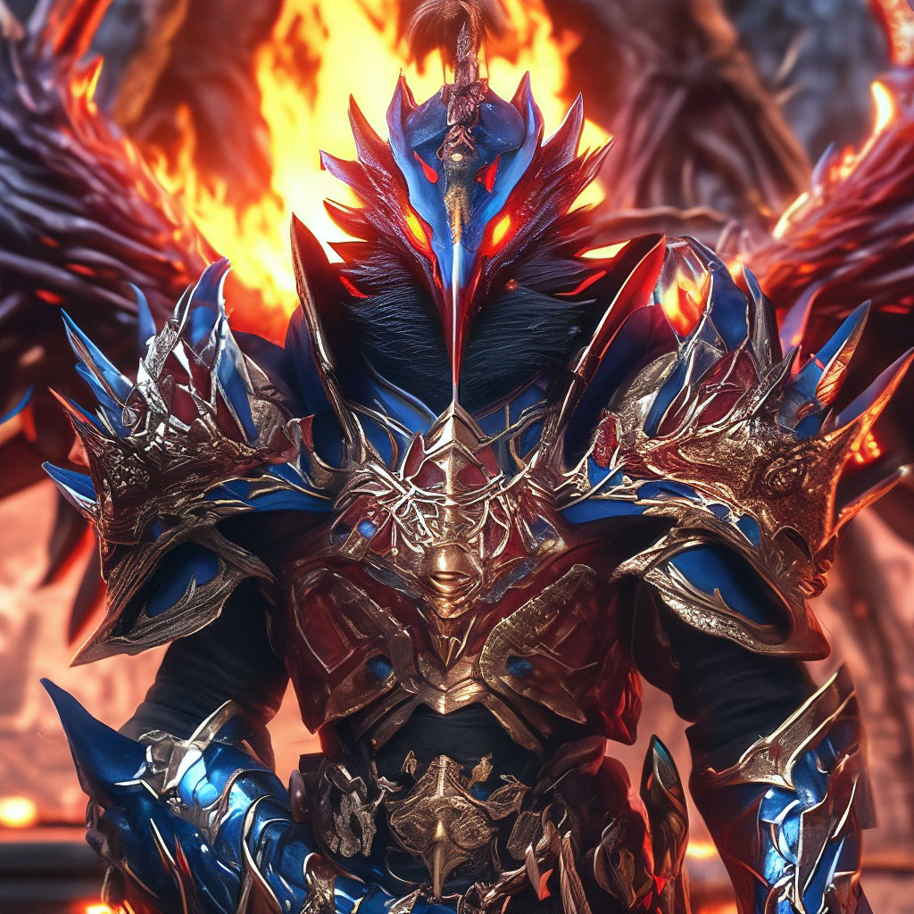 "Realistic phoenix Reaper in dragon armor AND MONSTER KING, 4K quality ...