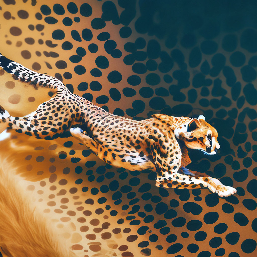 "Perspective from above.RAW photo. cheetah running across a field. in ...