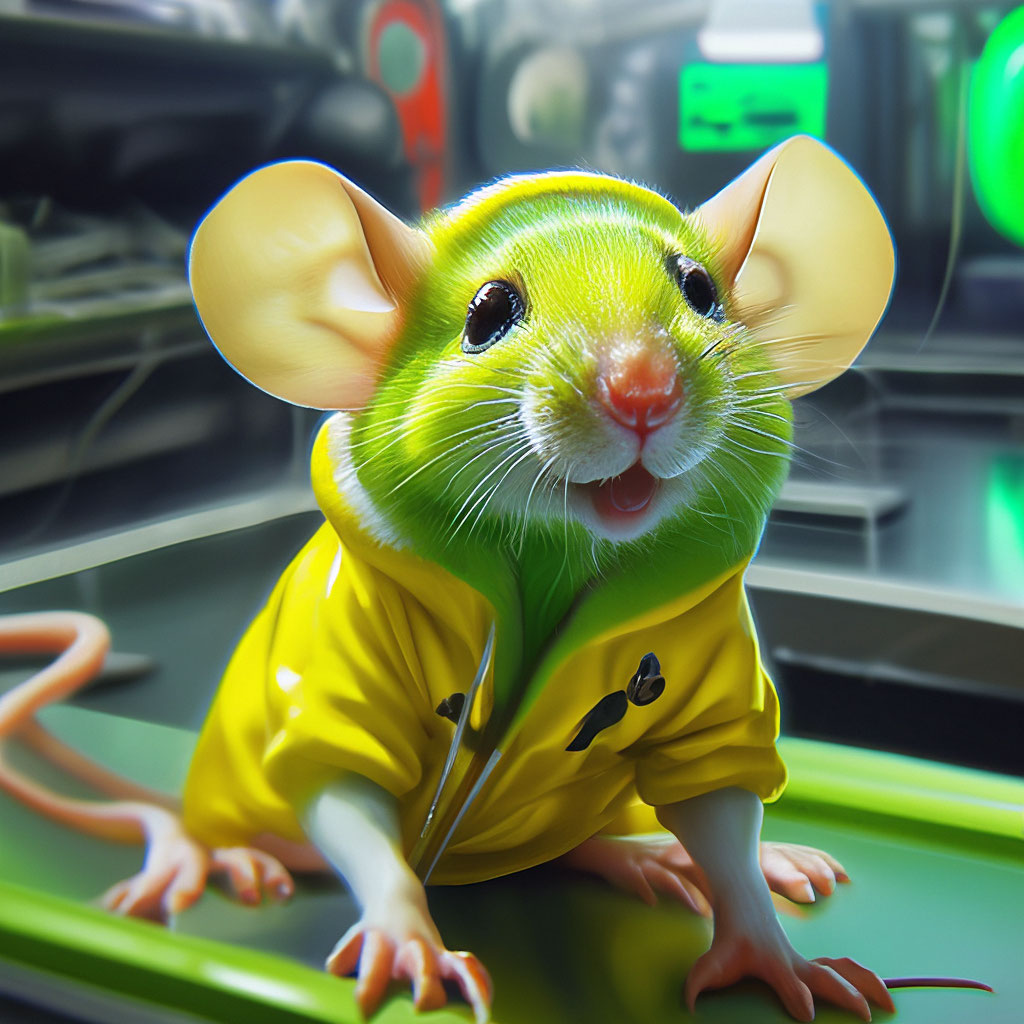 "The creep mouse is bright yellow-green, hyperrealism 38k" — image ...