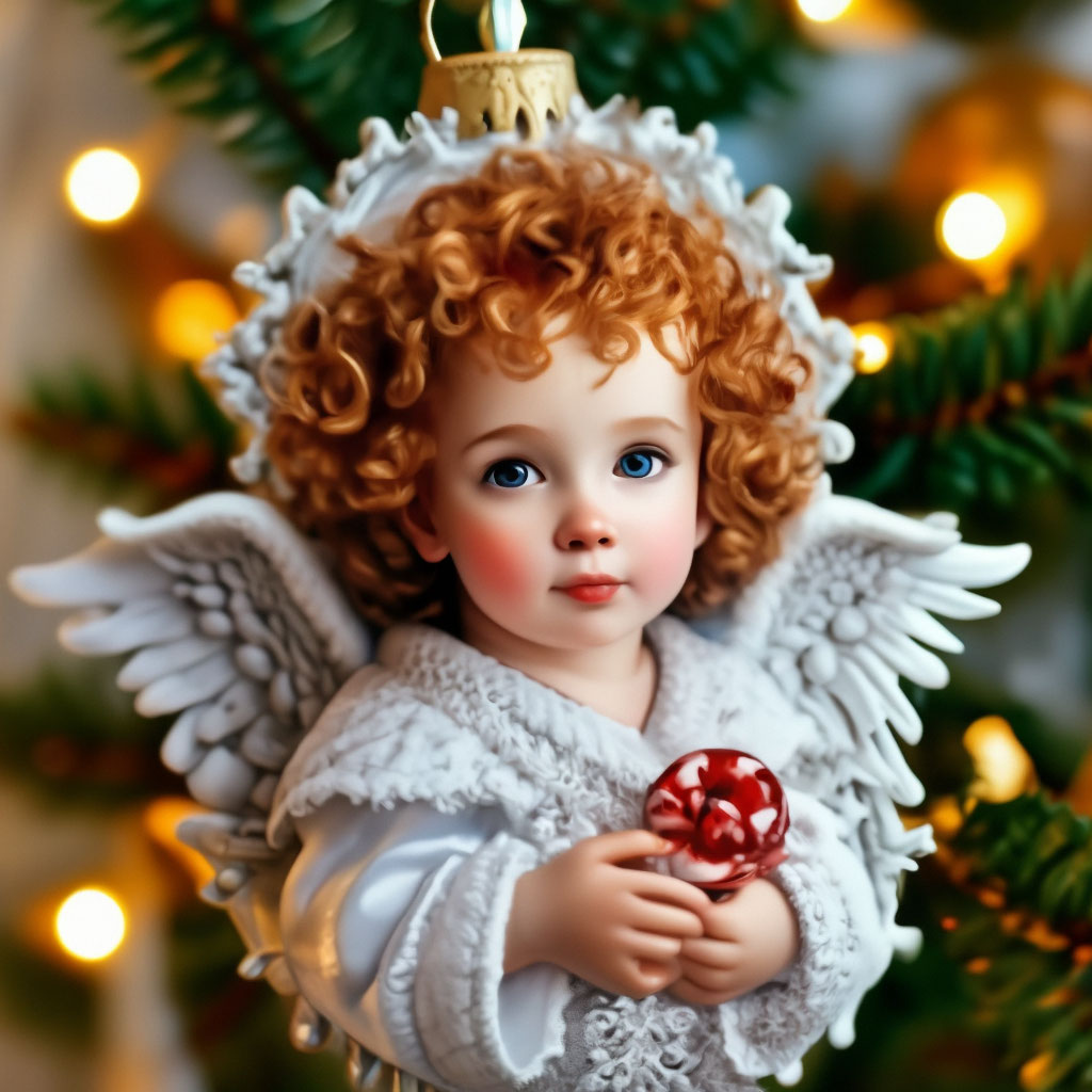 "Christmas tree toy. cute little cupid . hanging on the Christmas tree ...
