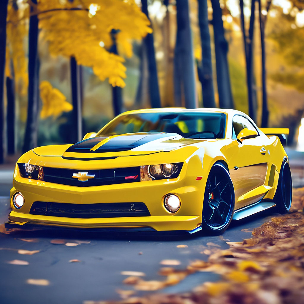 "🙀 yellow Chevrolet Camaro Mk5" — image created in Shedevrum