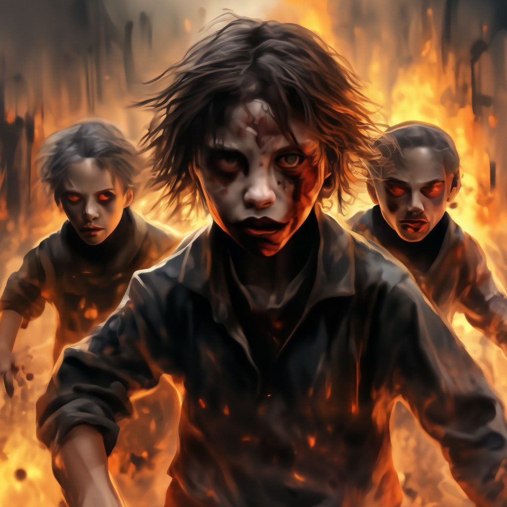 "Firechildren's.,monsters,zomby." — image created in Shedevrum