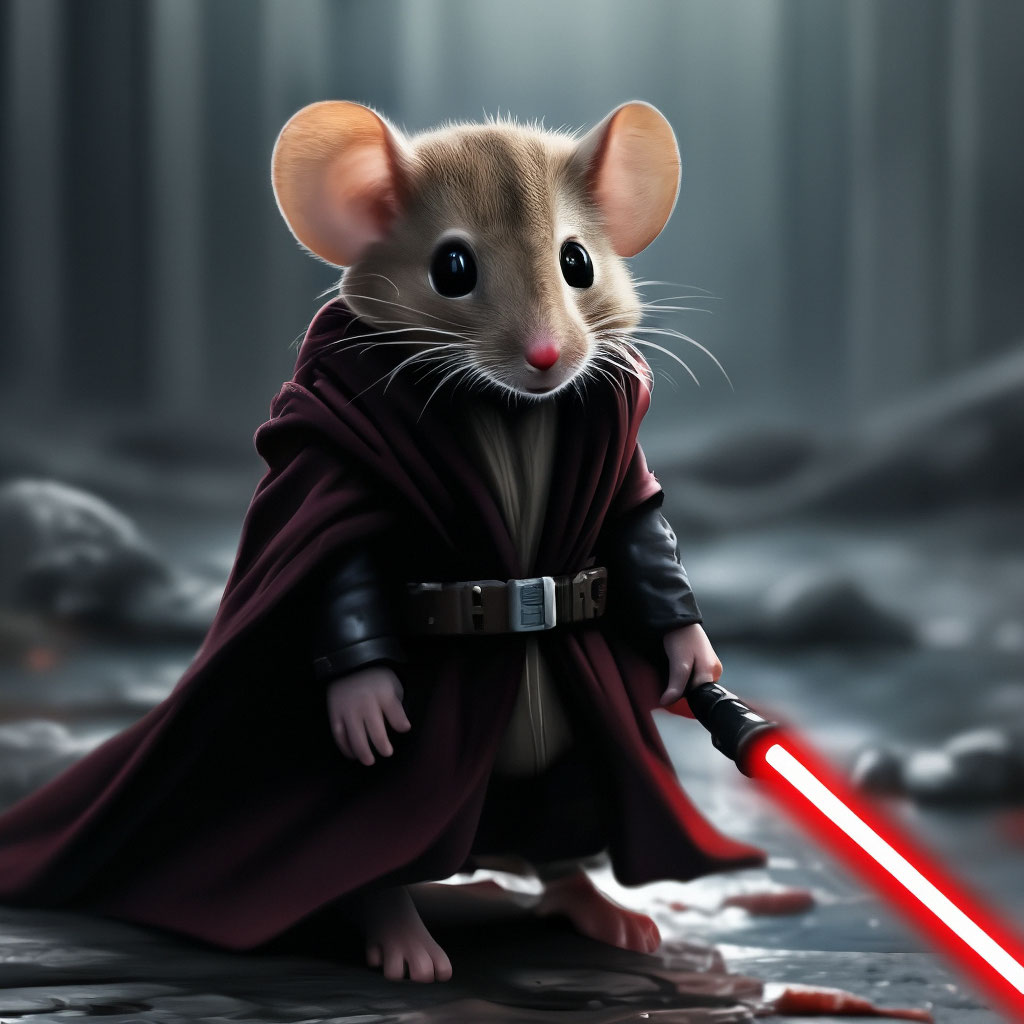 "The sith mouse" — image created in Shedevrum