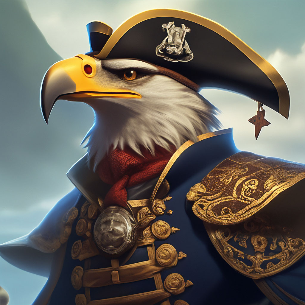 "Pirate one-humped eagle" — image created in Shedevrum