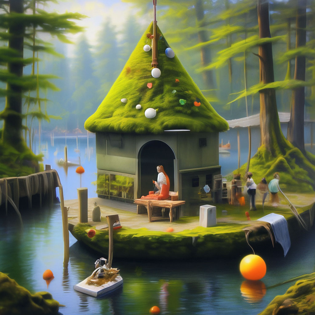 "Buoy, hut, tennis, forest, fortune teller, moss, Marina" — image ...