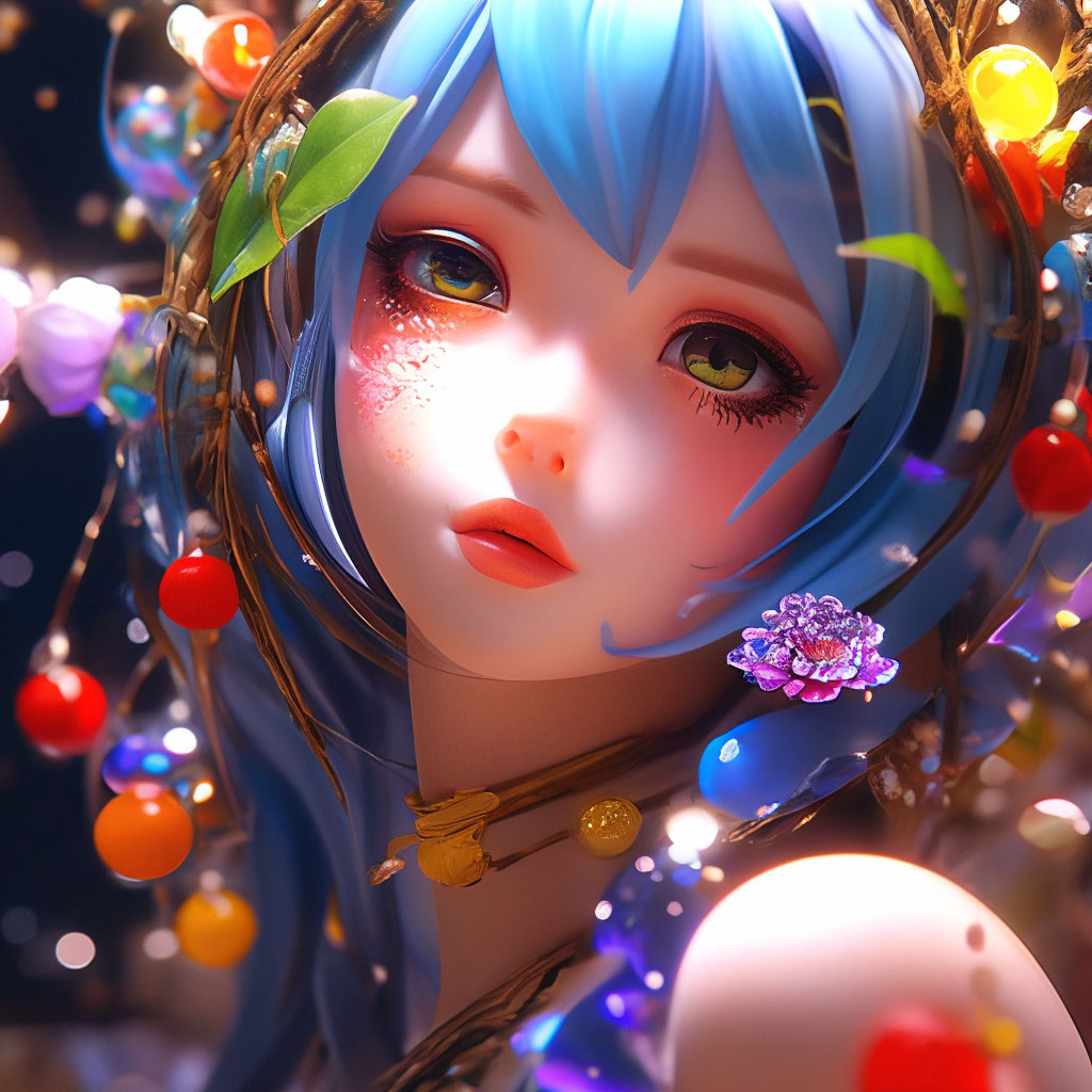 "Anime style,lots of colors,juicy,pupils, lots of eyes,girl,oil ...