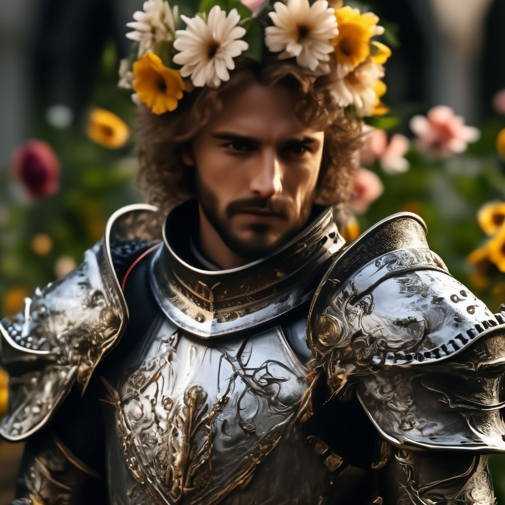 "Flower Knight Hyperrealism, high definition and rendering, legendary ...