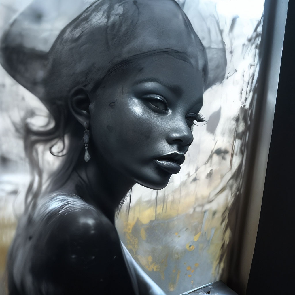 "🕸️ graffiti on the glass in soot, colored chalk, burnt frame ...