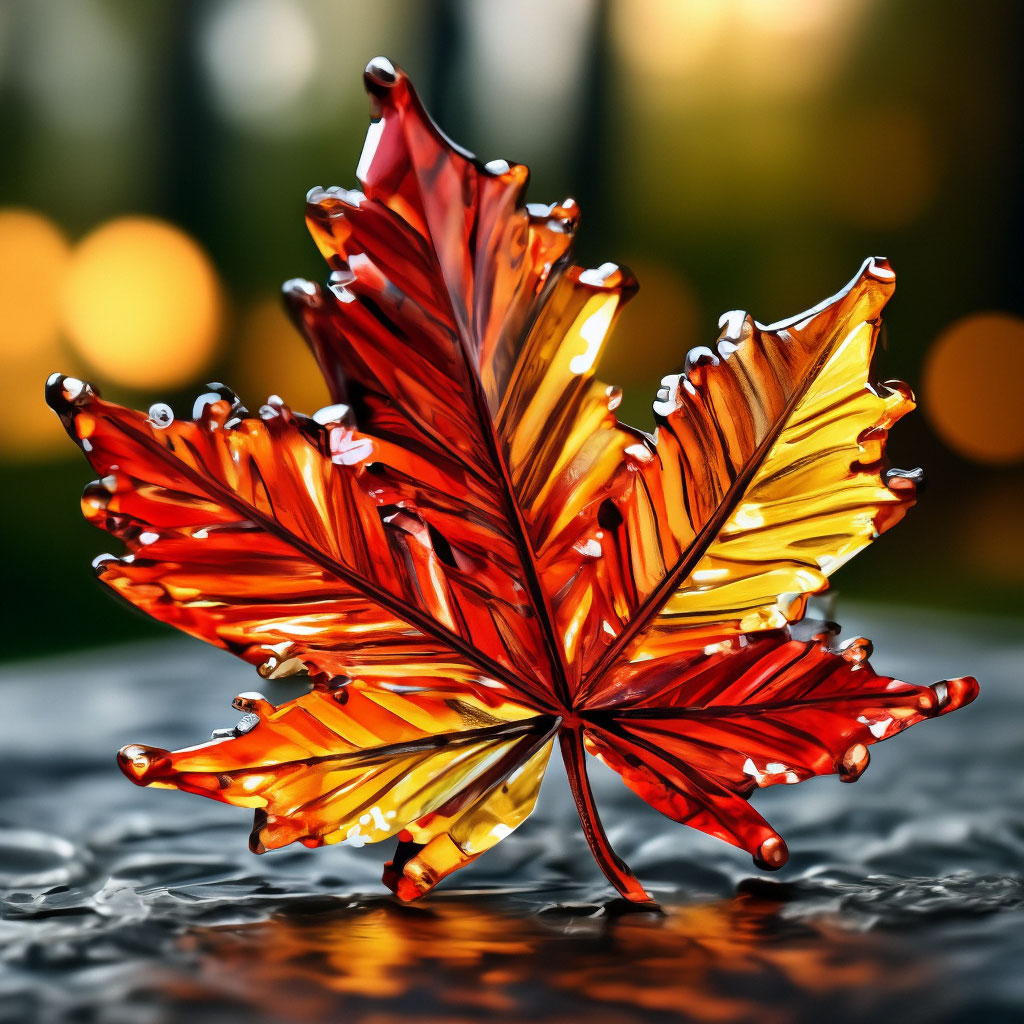 "Crystal maple leaf, multicolored maple leaf made of crystals ...