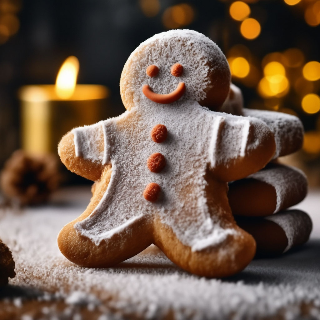 "Ginger song covered with icing sugar, traditions, new year ...