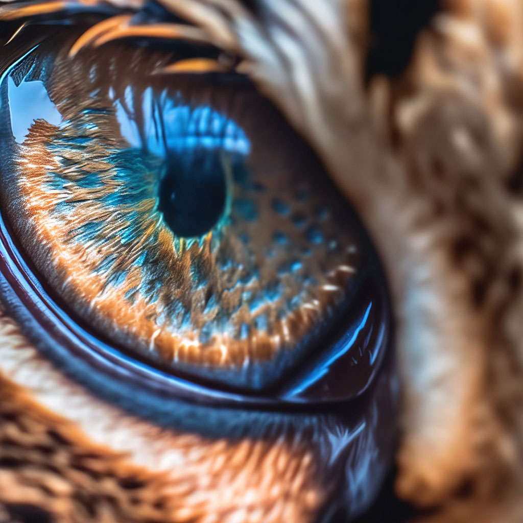 "Tiger's eye is very realistic, macro photography, hairs, veins in the ...