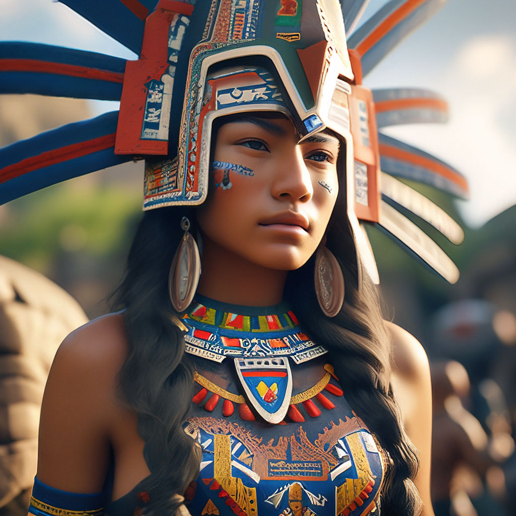 "Aztecs, beautiful, 30mm lens, professional photo, realistic, 4k, ISO ...