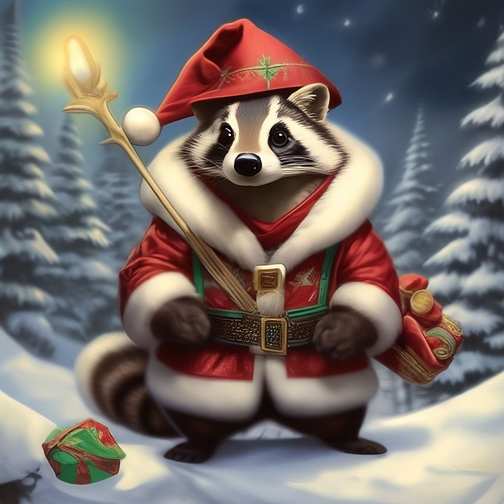 "Badger santa claus" — image created in Shedevrum