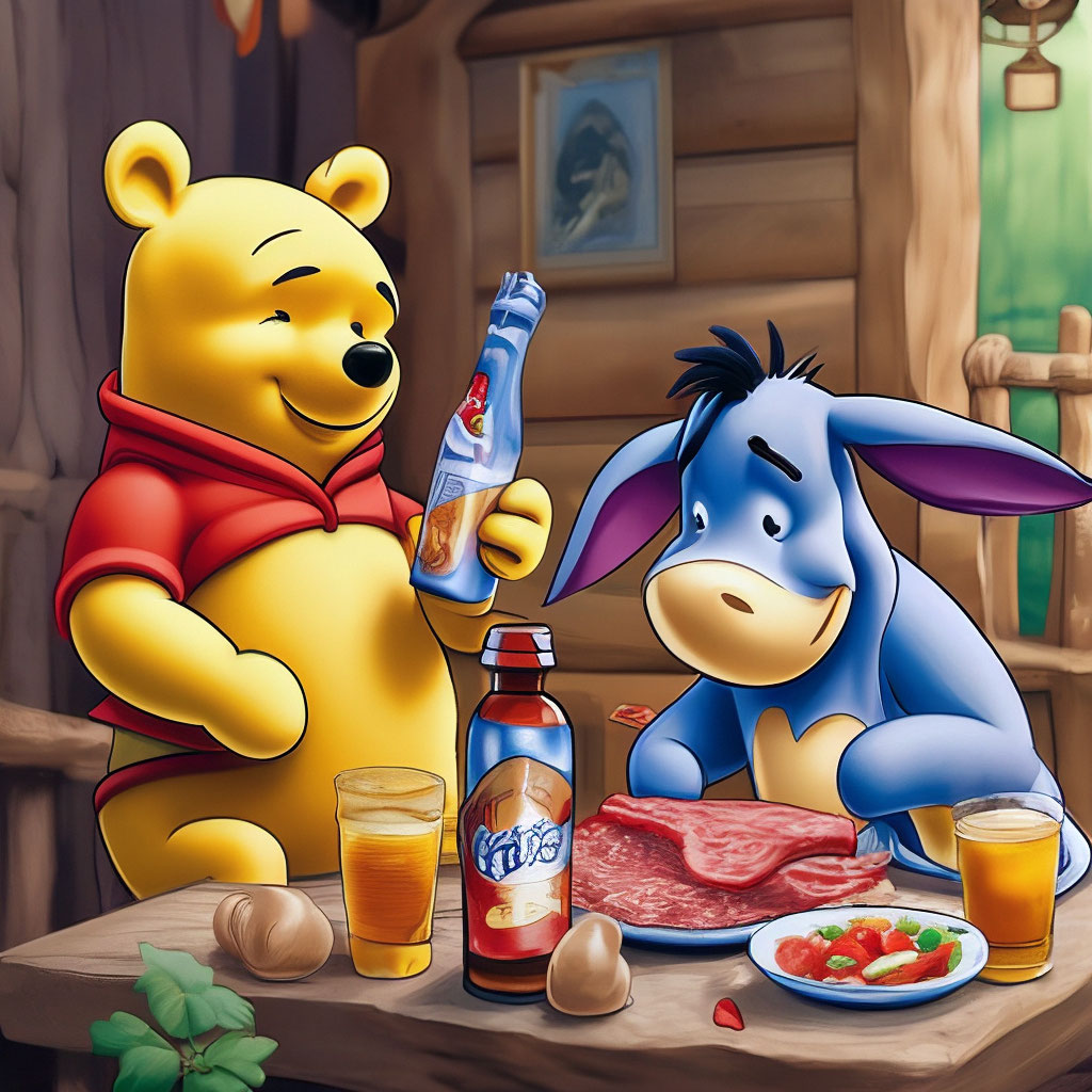 ""Don't have 100 rubles..." Winnie the Pooh and Eeyore the donkey eat ...