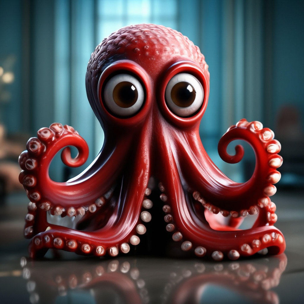 "Funny octopus" — image created in Shedevrum