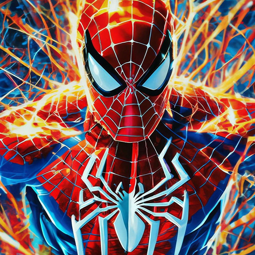 "Fractal spider-man, marvel" — image created in Shedevrum