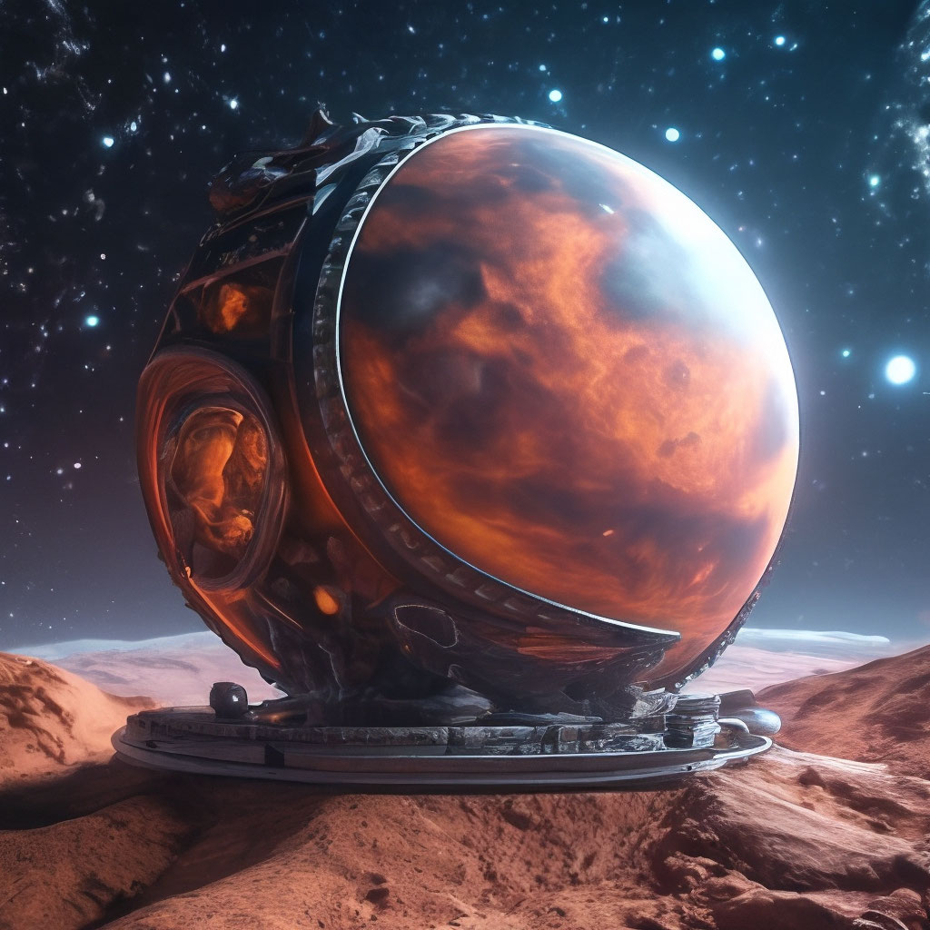"Planet Mars, as a living being,steampunk, horror, horror aesthetics ...