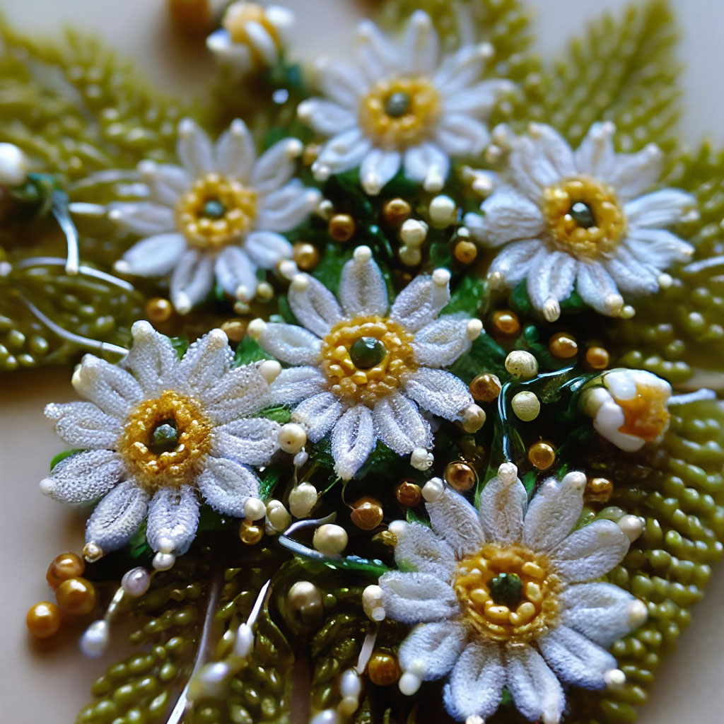 "Daisies, beading" — image created in Shedevrum