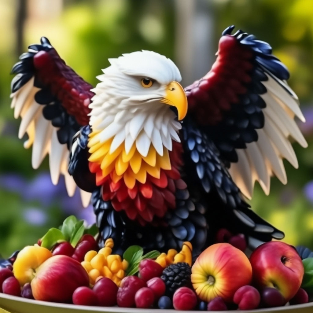 "Fantasy fruit salad in the form of an eagle can be considered as a ...