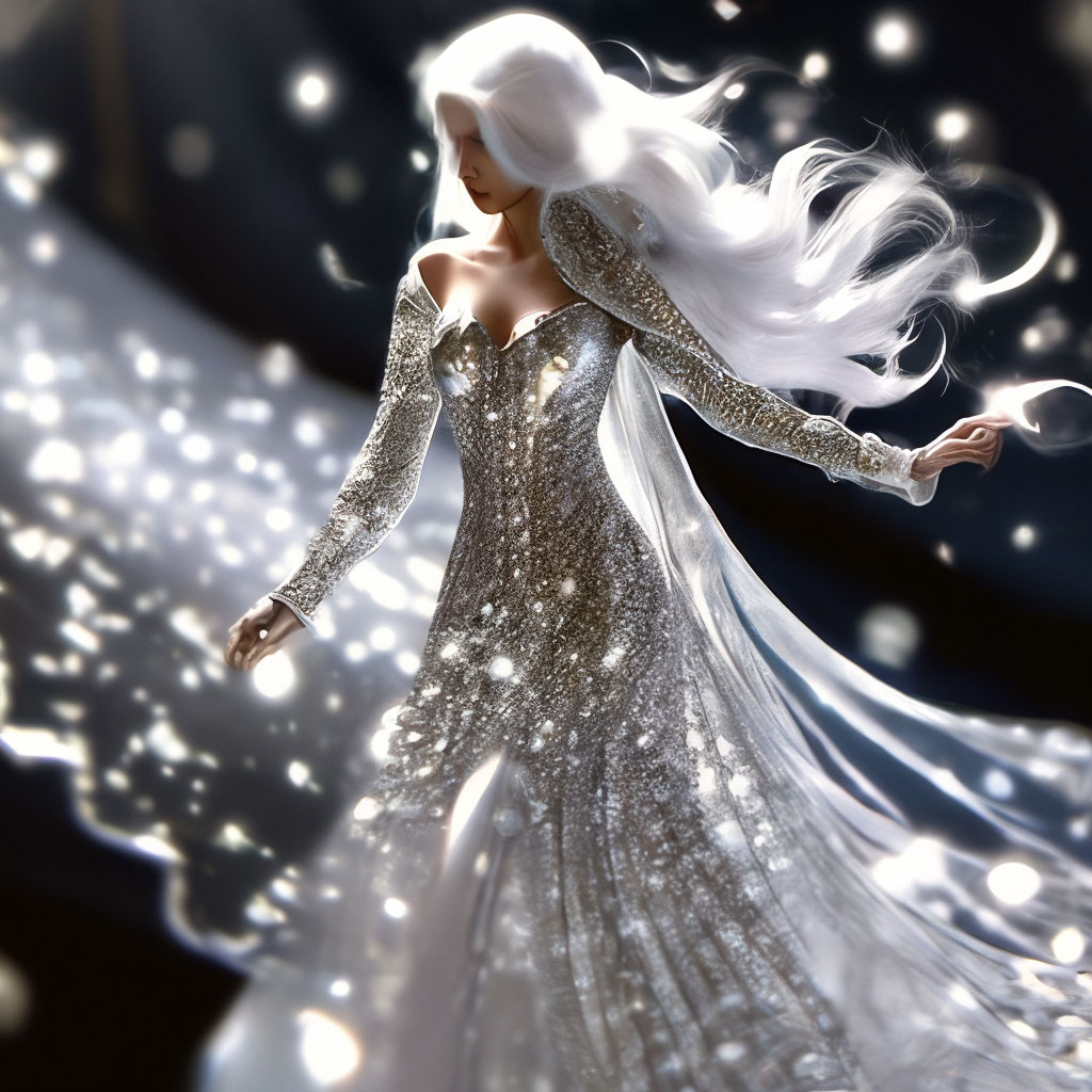 "Blizzard Silver splashes Glitter Silver Coils Silver Veil Curls of ...