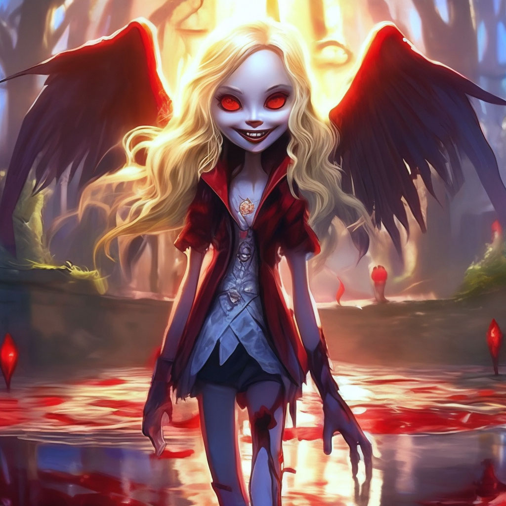"UHD, 128k, fairy tale, epic background, Creepy little hybrid hipie ...