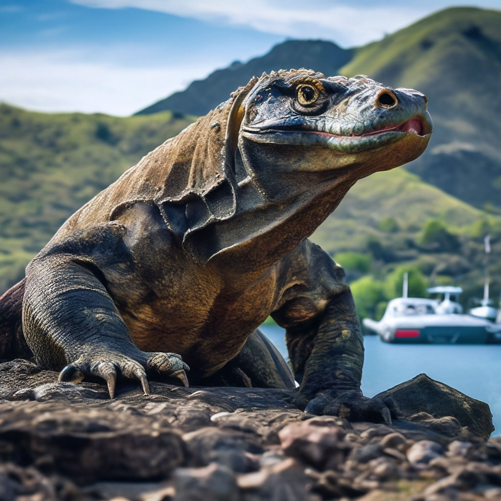 "The monster from Komodo Island" — image created in Shedevrum