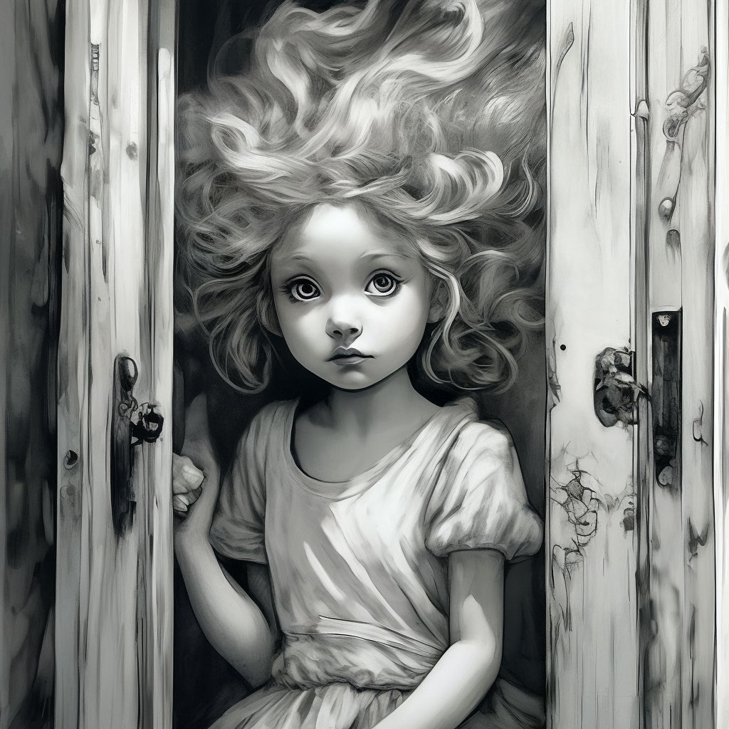 "Sketch, silly little eye, awkward, wild micro fairy with curls on her ...