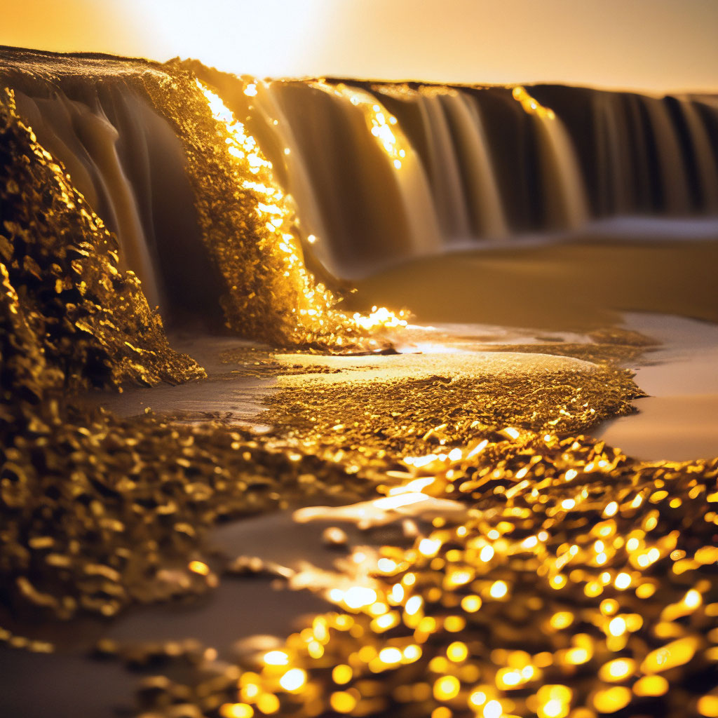 "It's just beautiful, waterfall sand made of gold for good luck ...