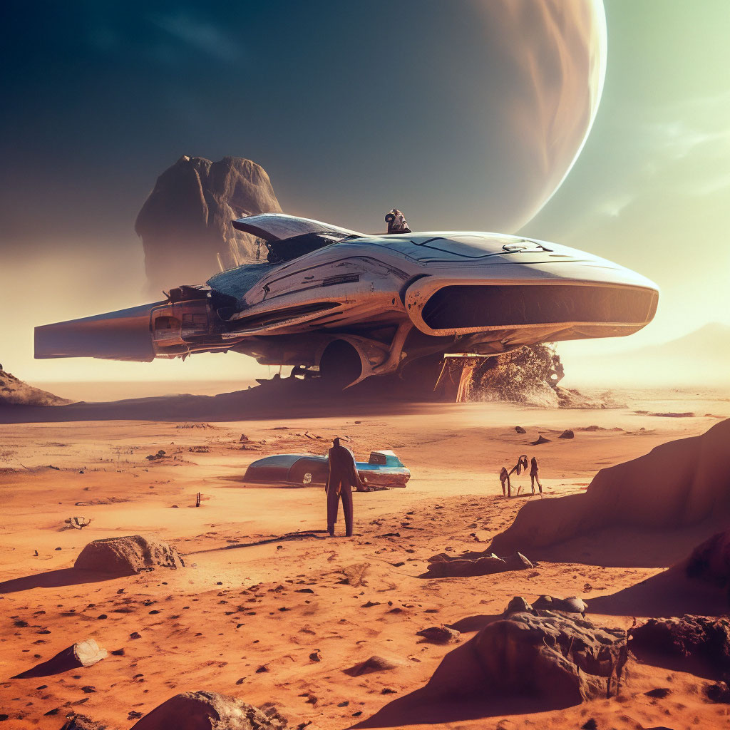 "@ Riddick, a spaceship crashes on an unknown desert planet, a planet ...