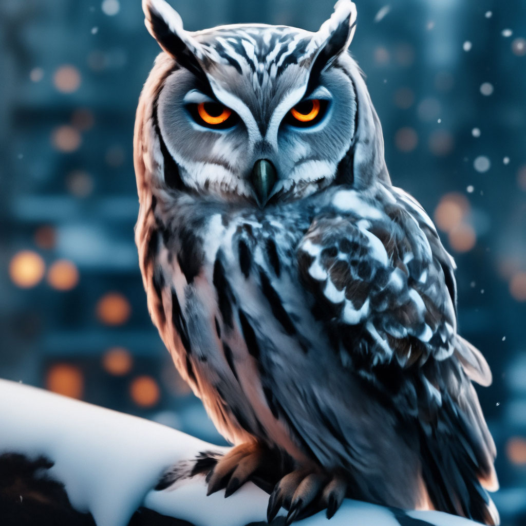 "Ice owl, watercolor, , pixel graphics, soft lighting, 4k, realistic ...