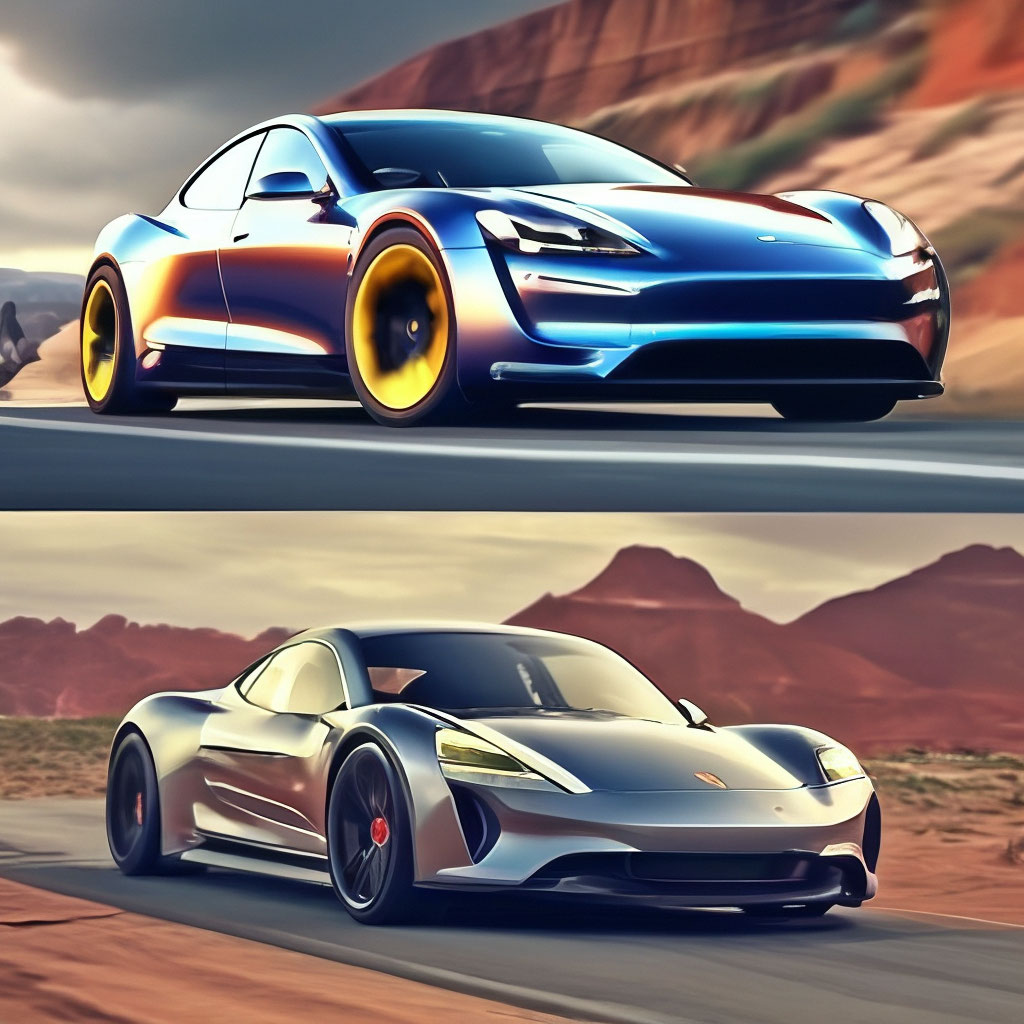 "Tesla Cybertruck vs Porsche 911, epic realistic Cinematic" — image ...