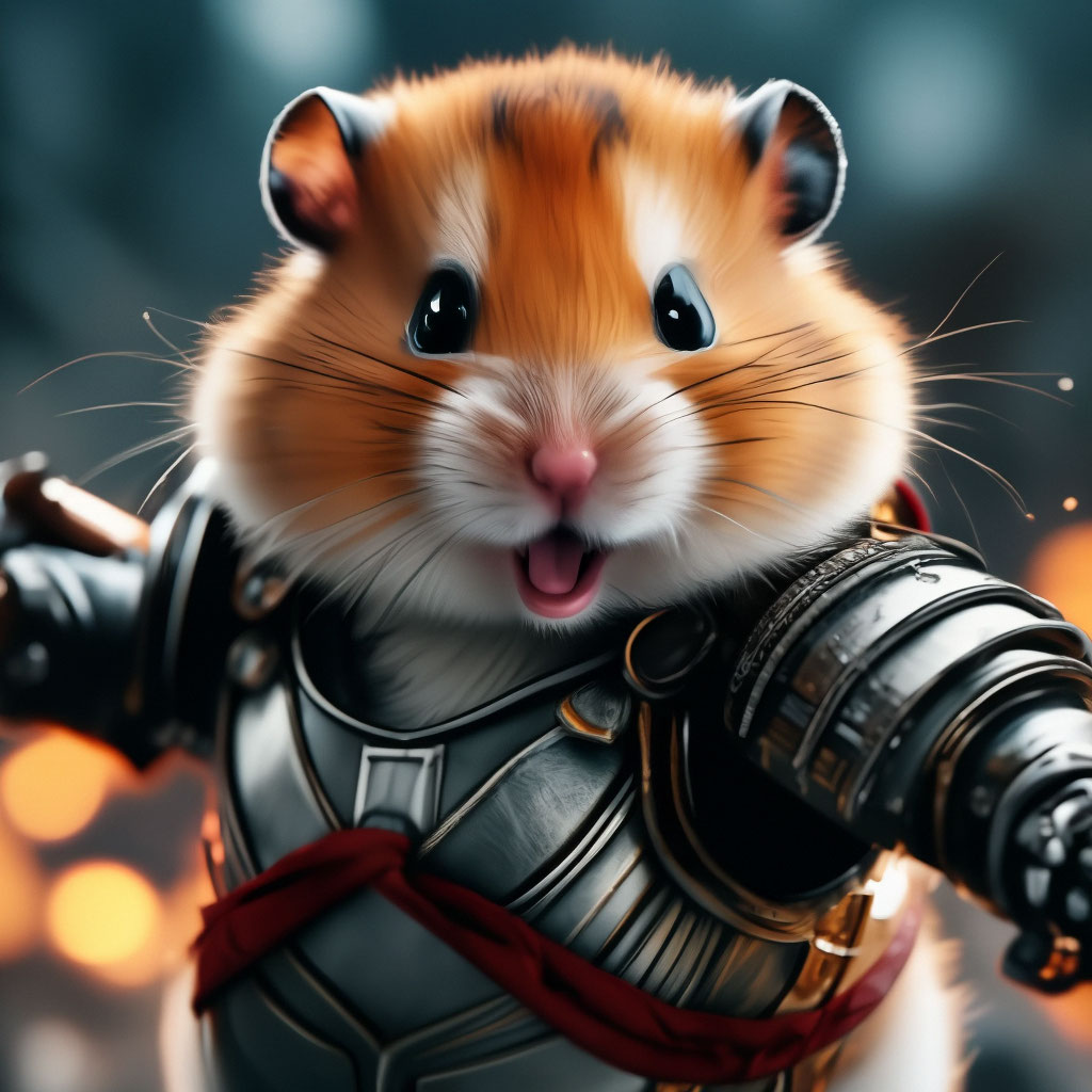 "The evil fighting hamster" — image created in Shedevrum