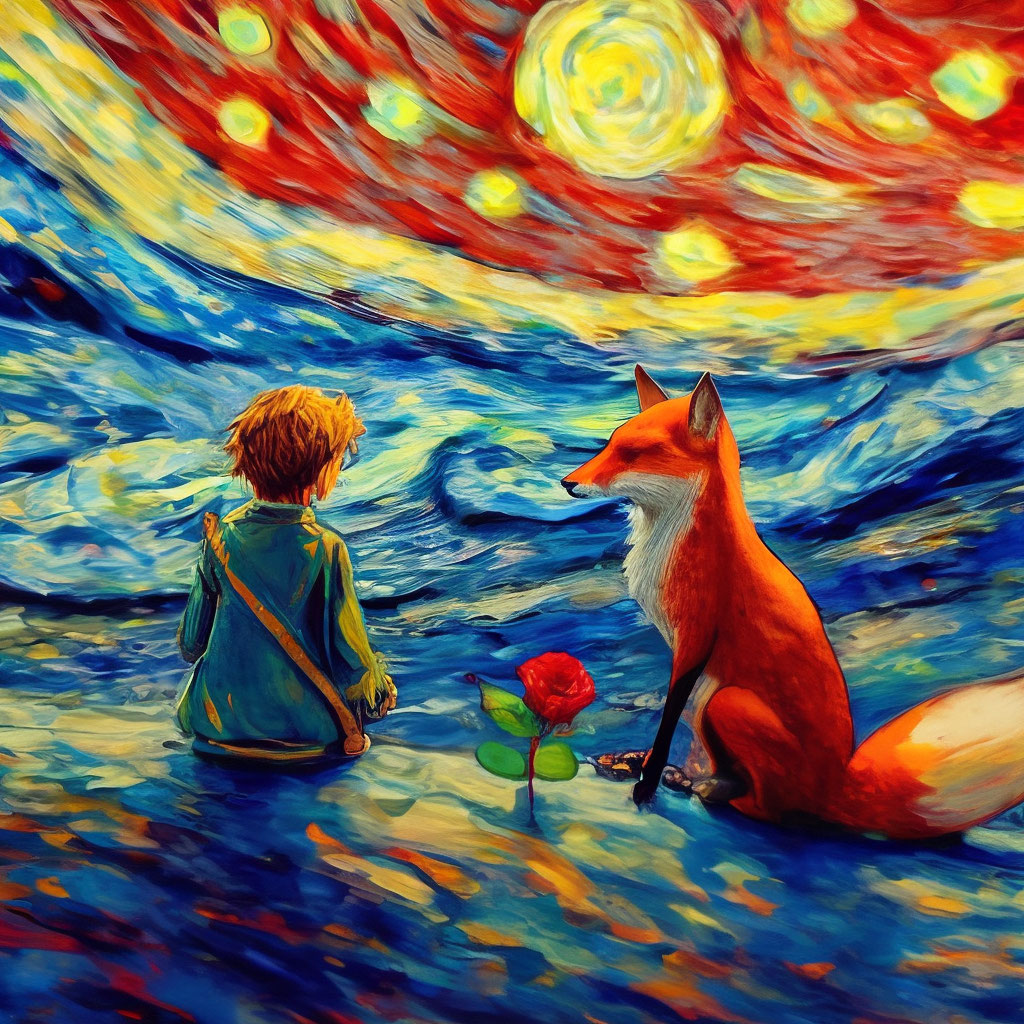"The little prince and the fox, red rose, aesthetically pleasing ...