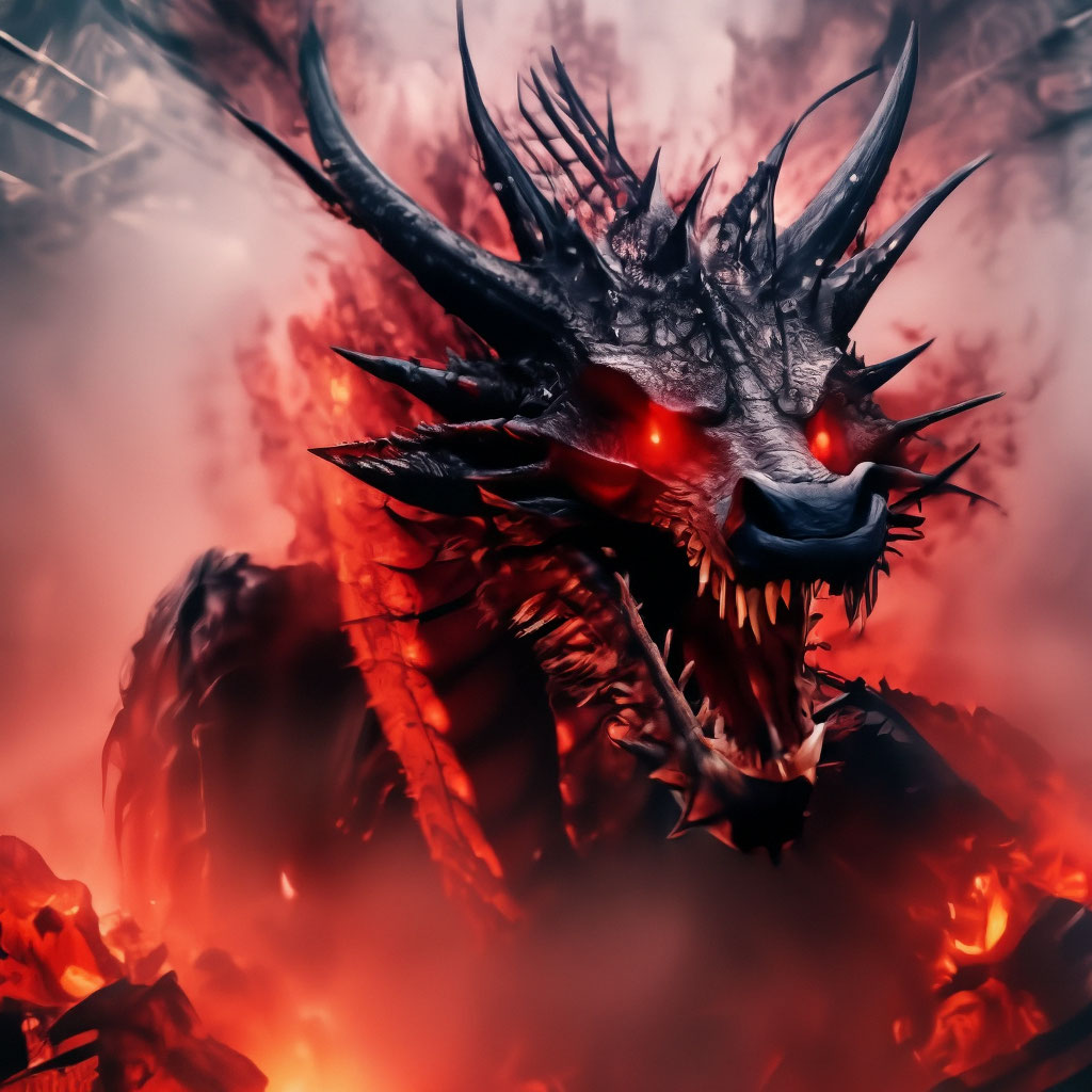"Surrealism, grotesque, fantasy, metamorphosis mad dragon gone mad fog ...