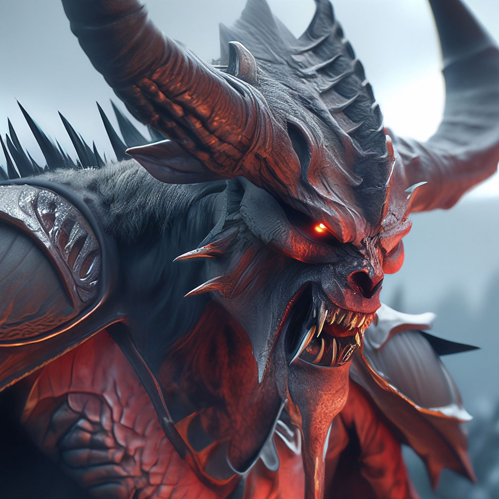 "A Witcher-style demon. high detail. realism" — image created in Shedevrum