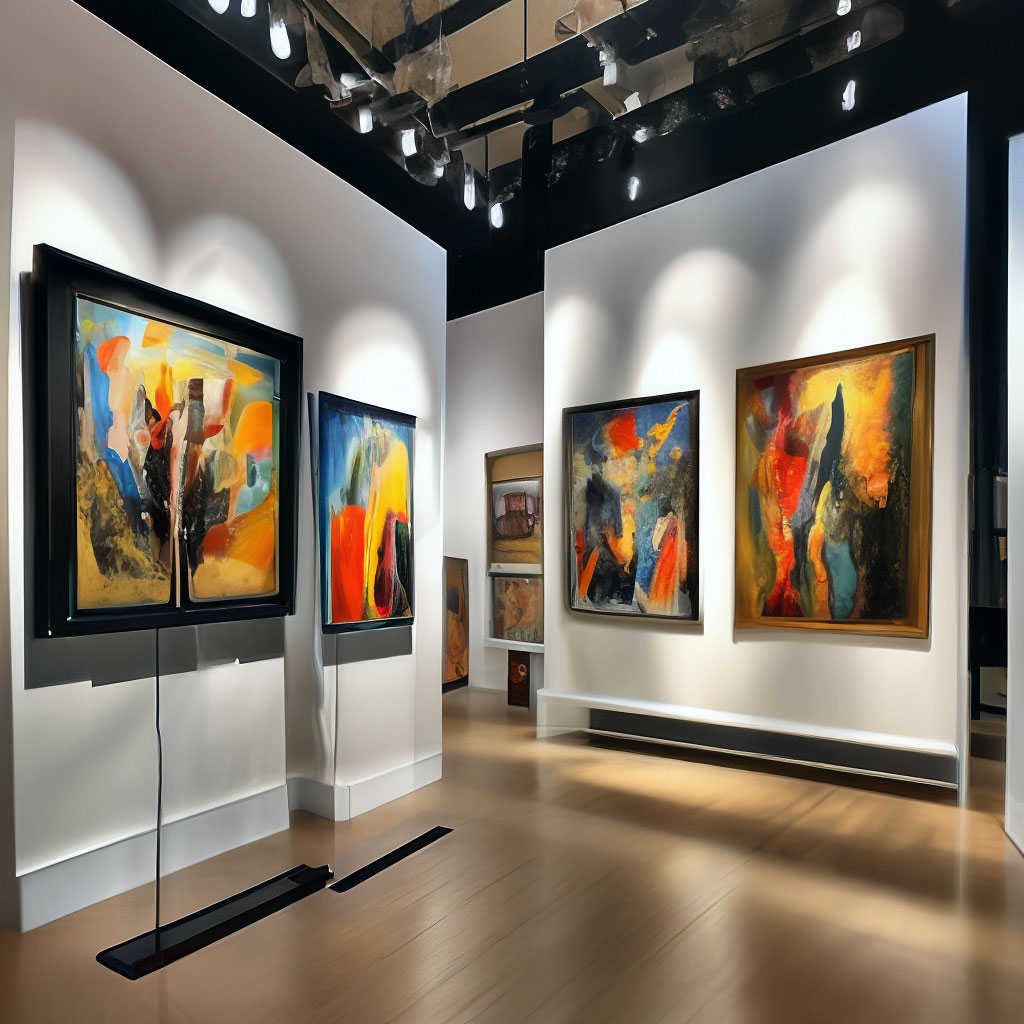 "Exhibition of modern painting realistic photo of excellent quality ...