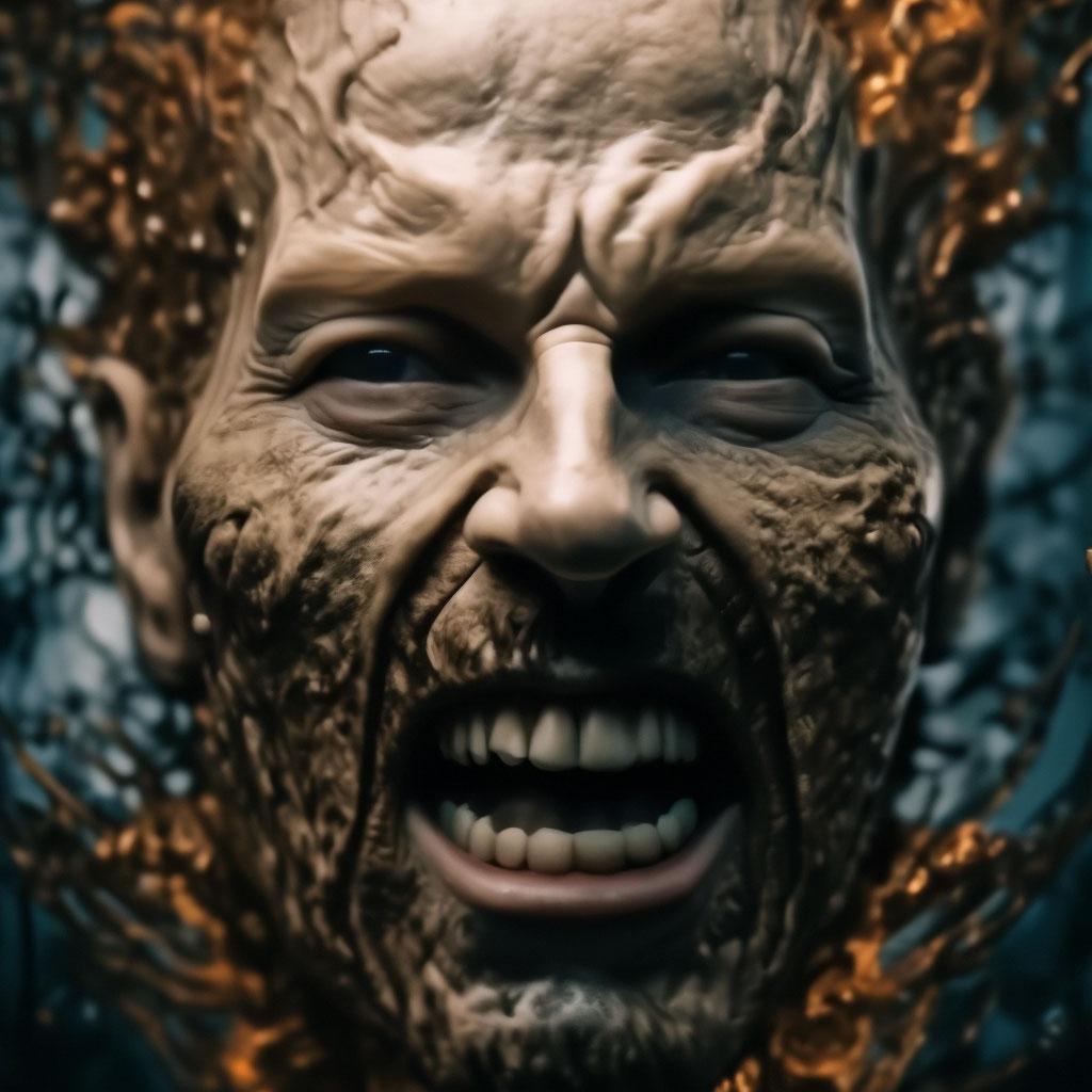 "Morphing of the human face from abnormal monstrous gravity" — image ...