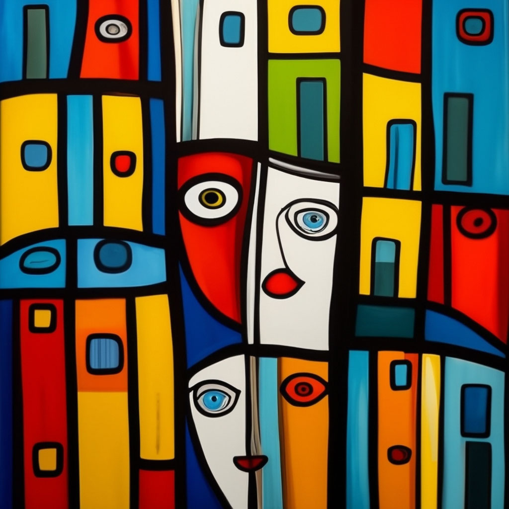 "@art-niura, portrait people, Friedensreich Hundertwasser style ...